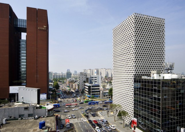 Archiums Urban Hive Tower Has Perforated Facade Modelled On Honeycomb 4138