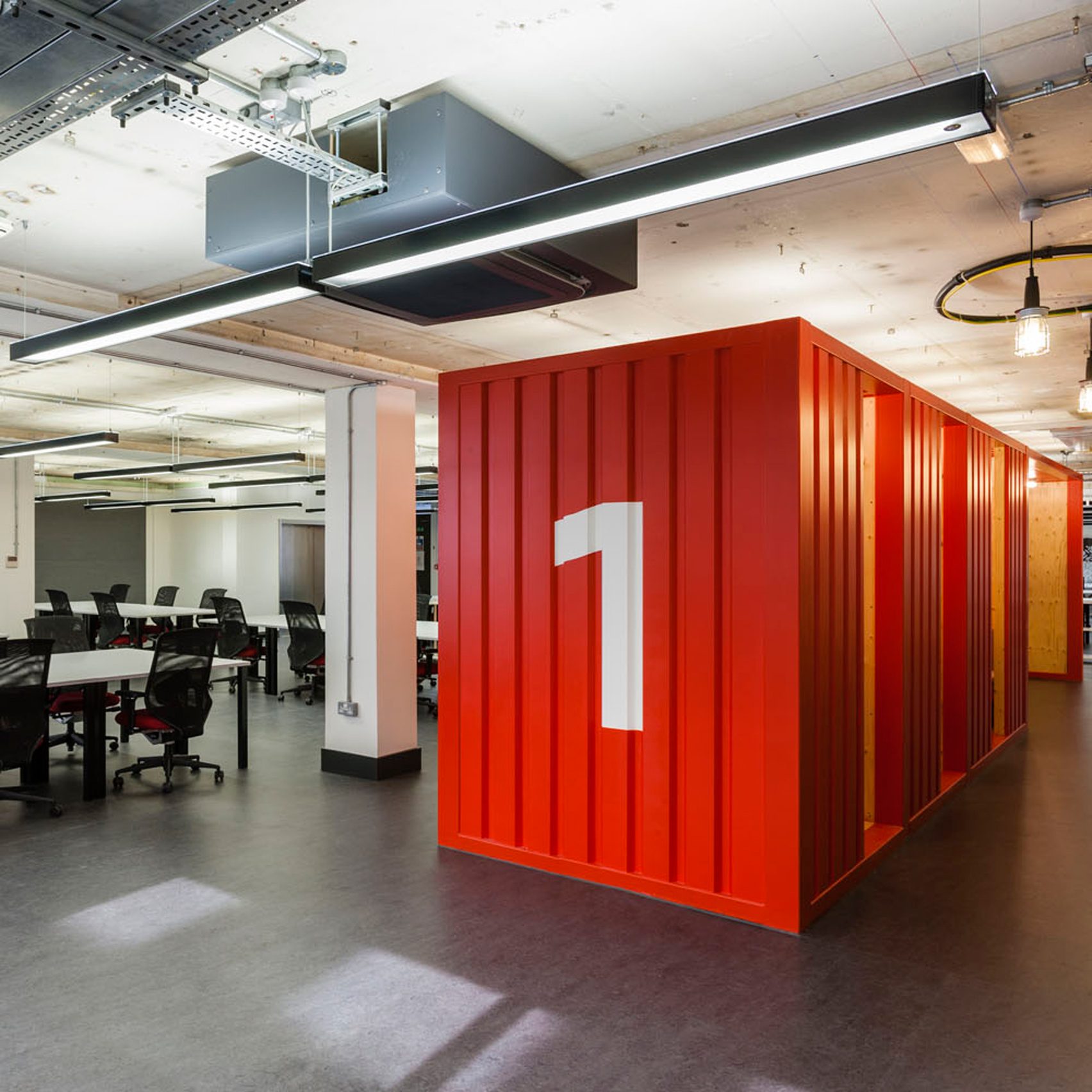Red Office Interior