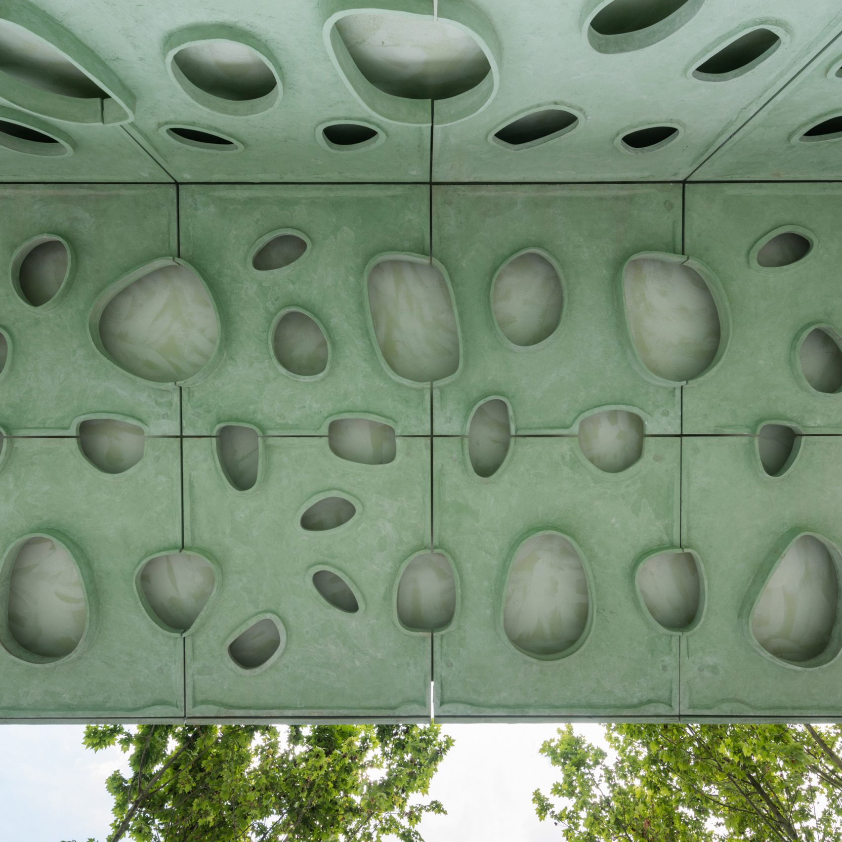 Perforated Green Cladding Wraps Science University By Cláudio Vilarinho
