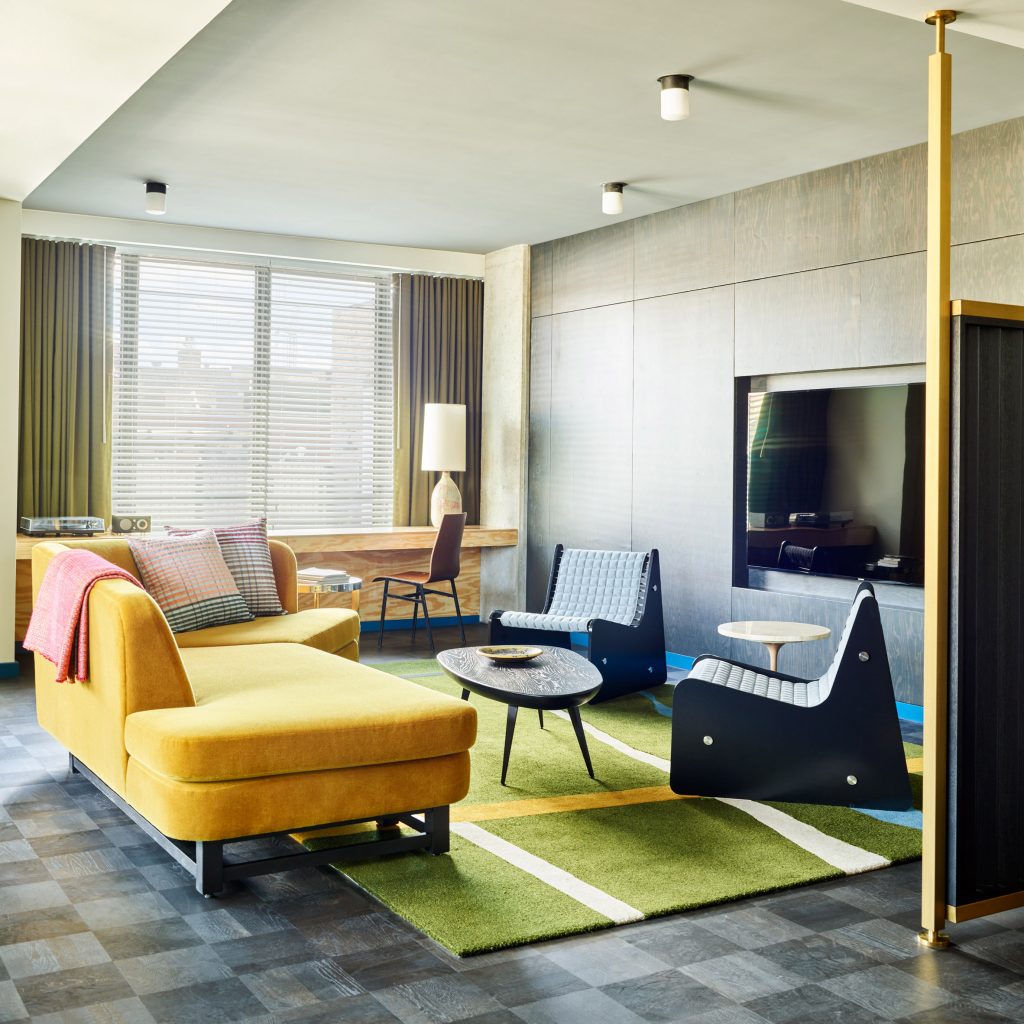 Ace Hotel Chicago gets colourful mid-century-style interiors by Commune
