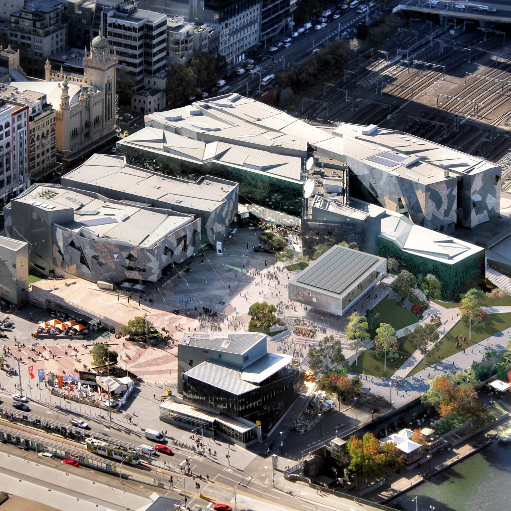 Federation Square Melbourne Australia Melbourne Consortium Underwrites