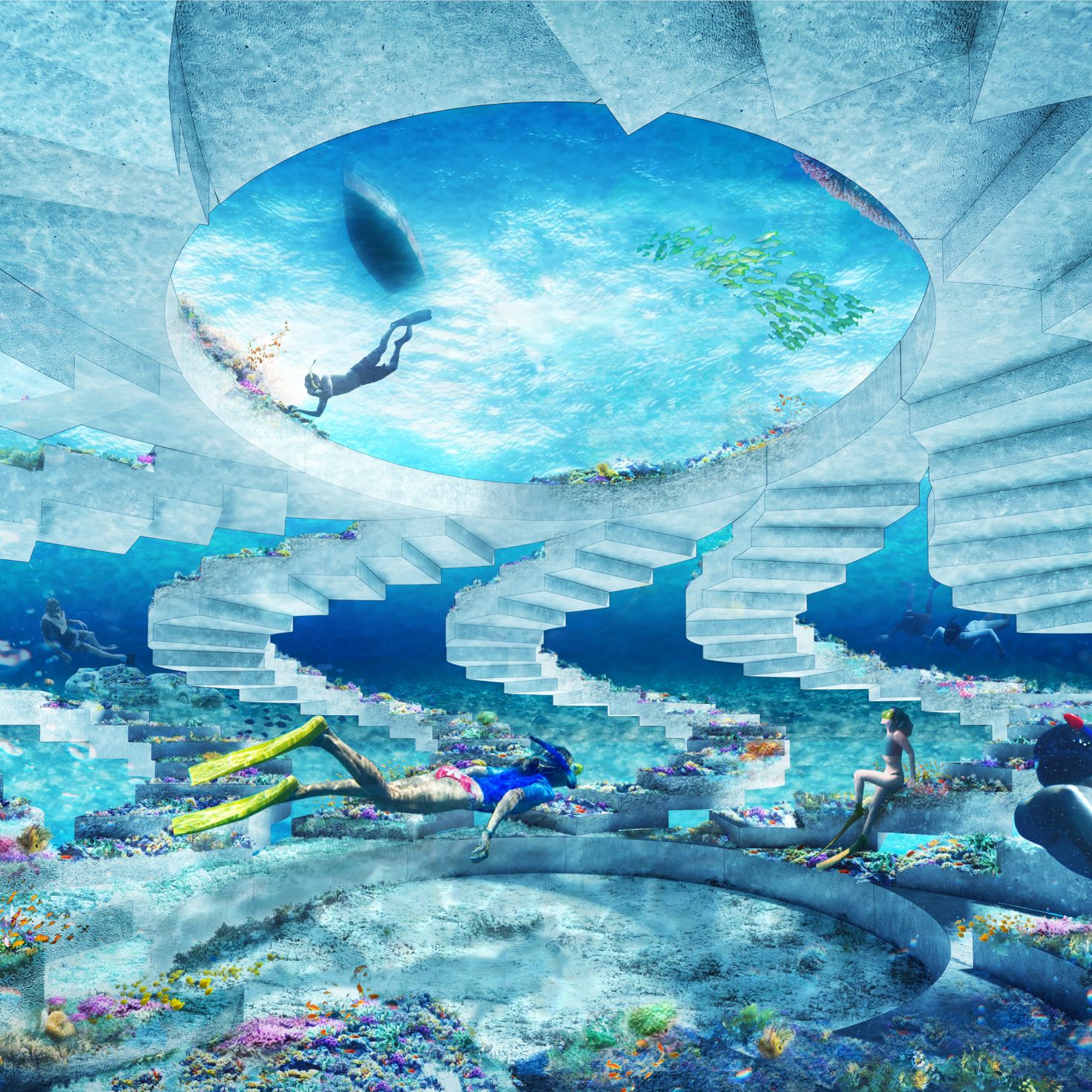 OMA designs underwater sculpture park The ReefLine for Miami Beach ...