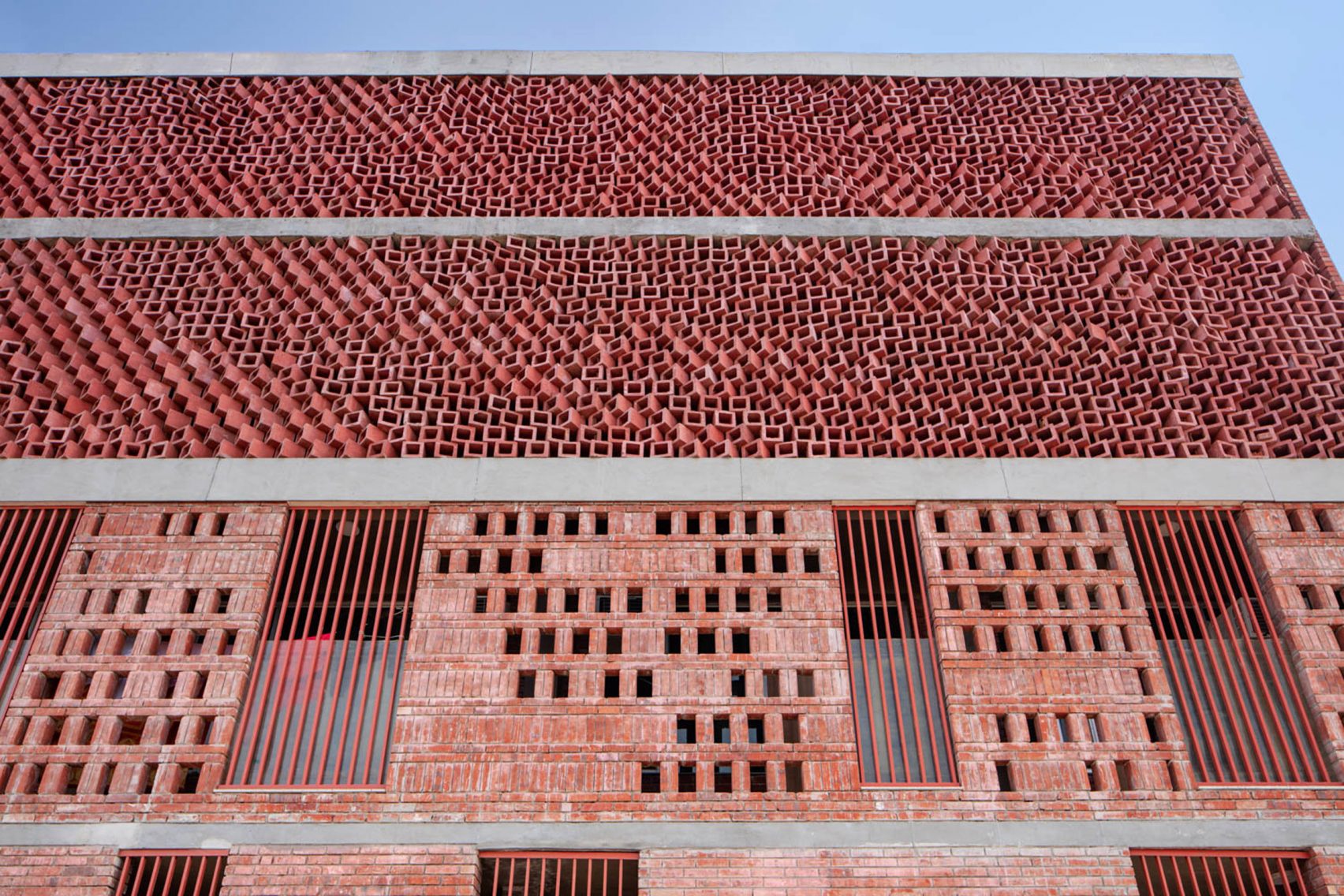 Zero Energy Design Lab creates Girls' Hostel Block with hollow concrete ...