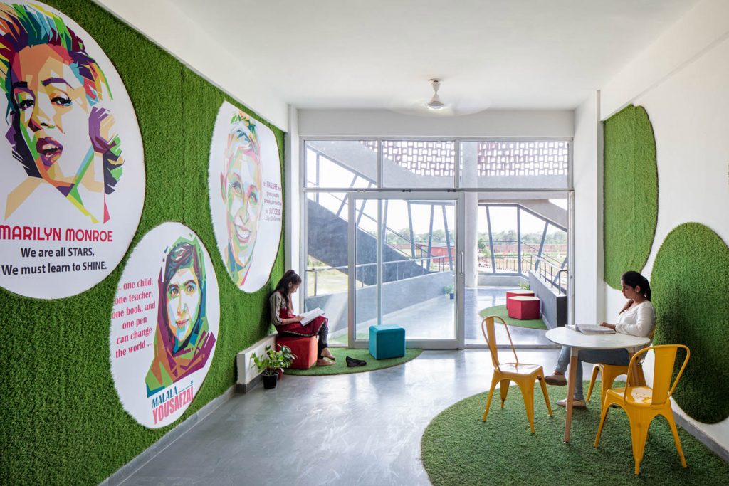 Zero Energy Design Lab creates Girls' Hostel Block with hollow concrete ...
