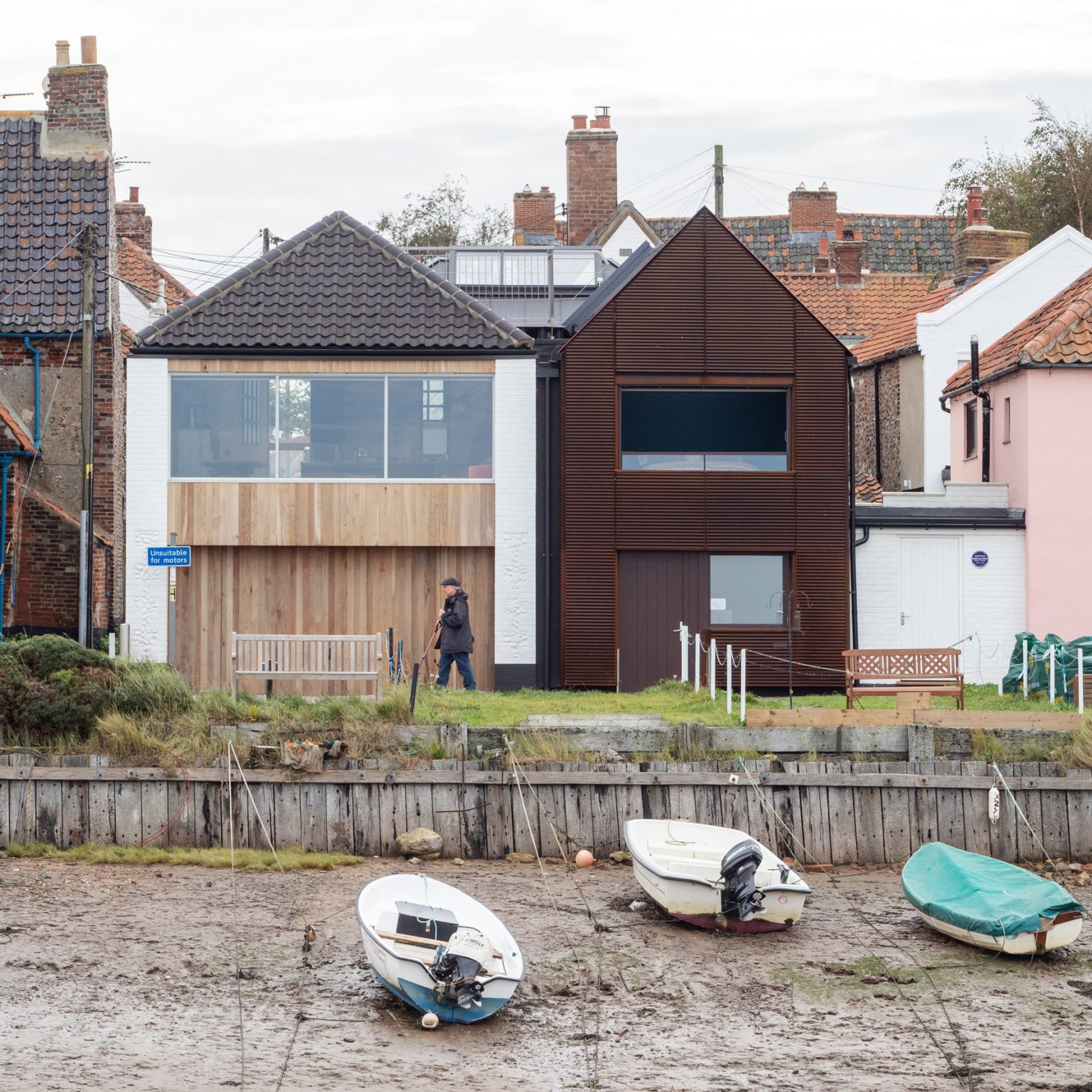 The Houseboat by Mole Architects evokes the underside of a ship's hull