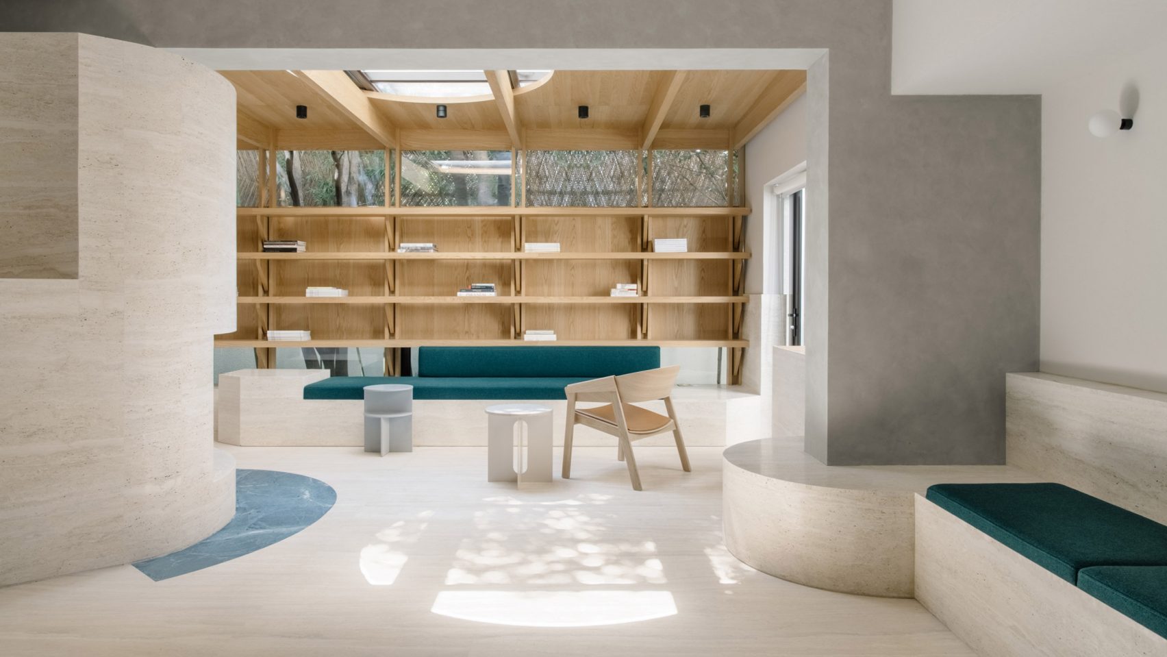 Atelier Tao C Creates Serene Timber And Travertine Reading Room