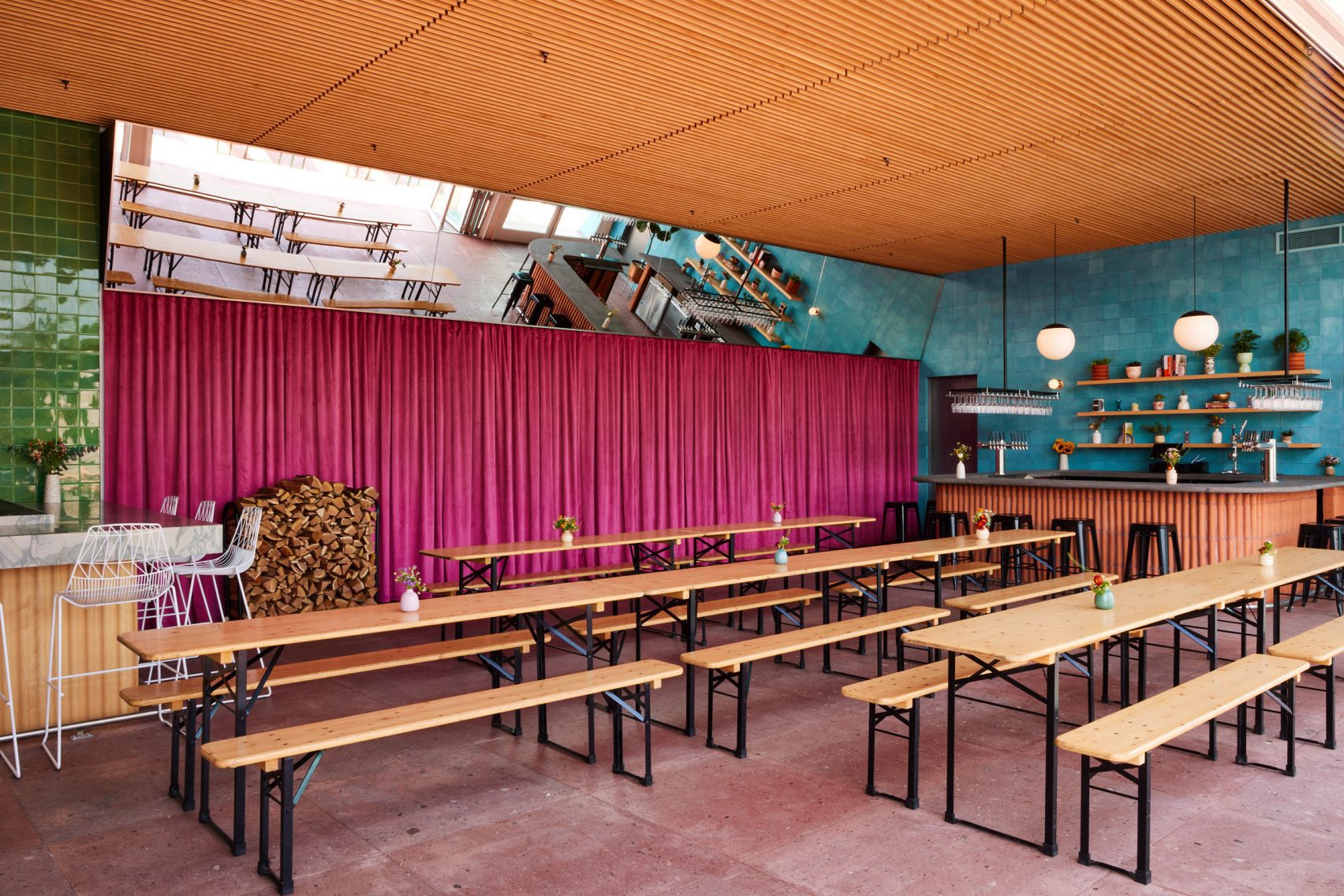 Bench Architecture tops Brooklyn brewery with tile-lined pizzeria