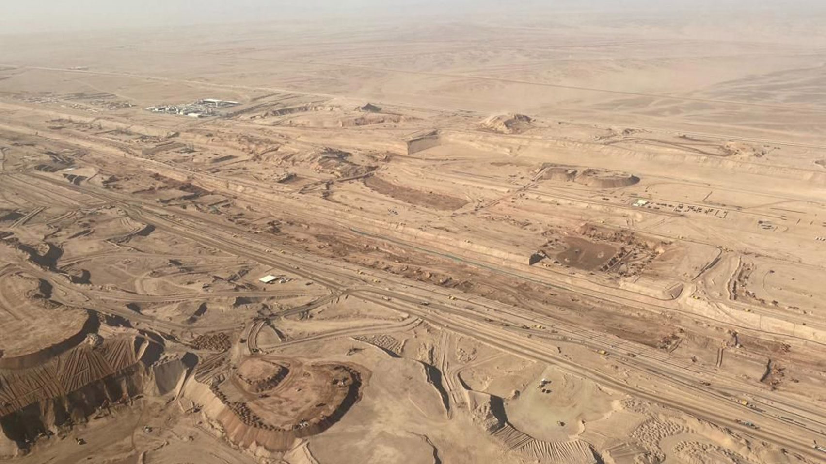 Aerial Photos Reveal Work Progressing On The Line Megacity At Neom