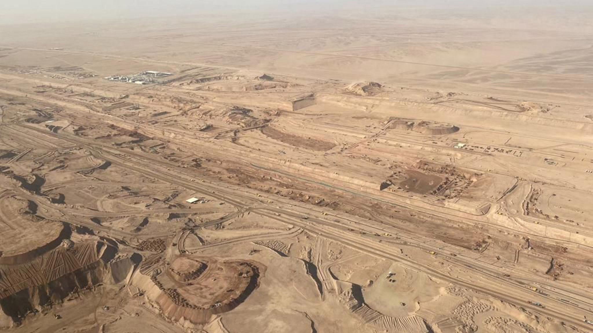 Aerial Photos Reveal Work Progressing On The Line Megacity At Neom