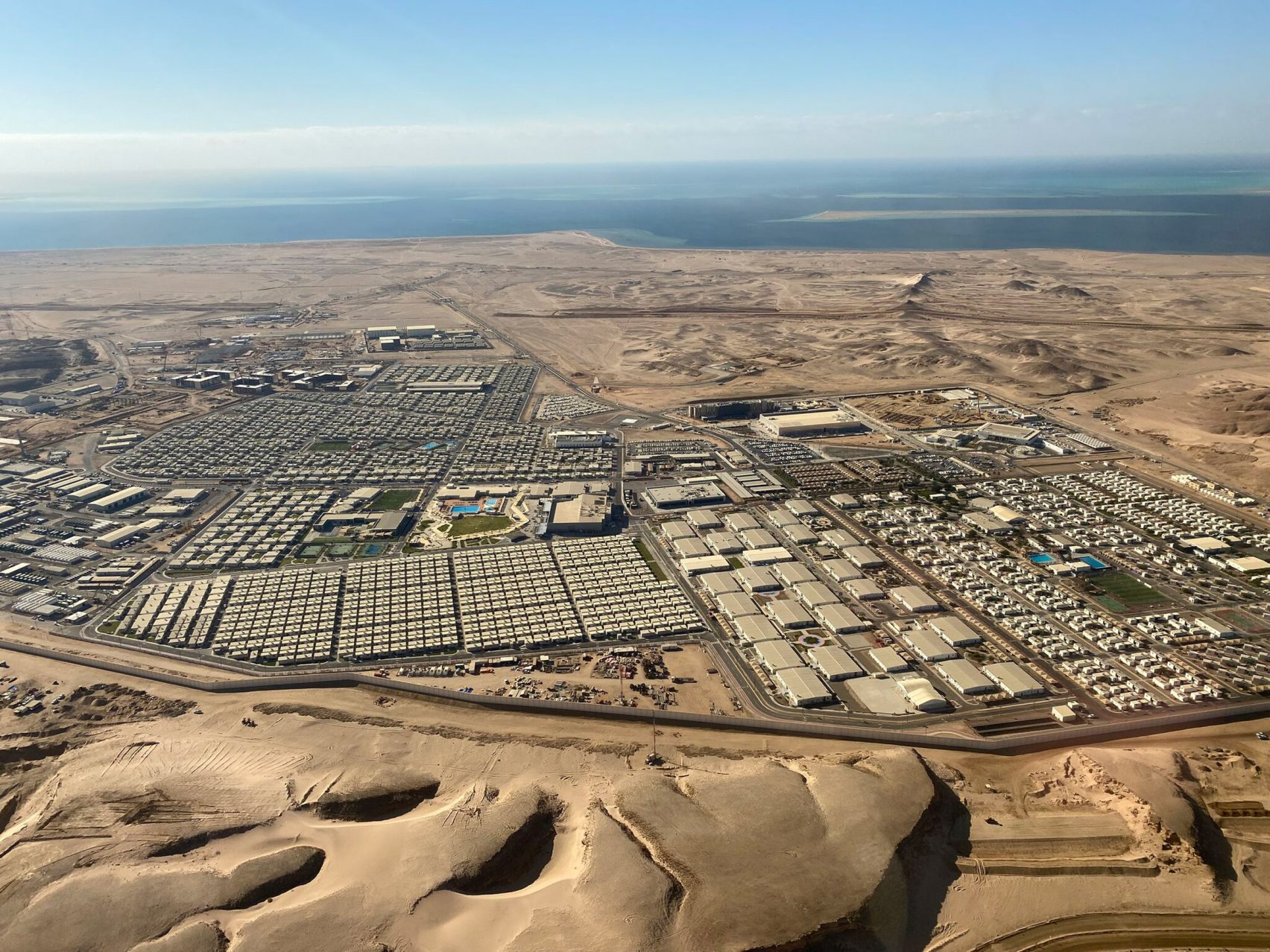 Aerial Photos Reveal Work Progressing On The Line Megacity At Neom