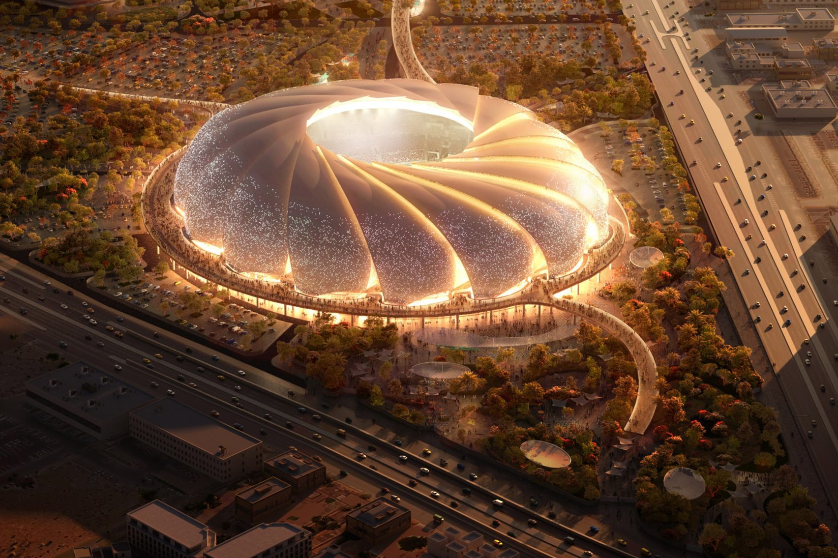 Populous releases visuals of Aramco Stadium planned for Saudi Arabia