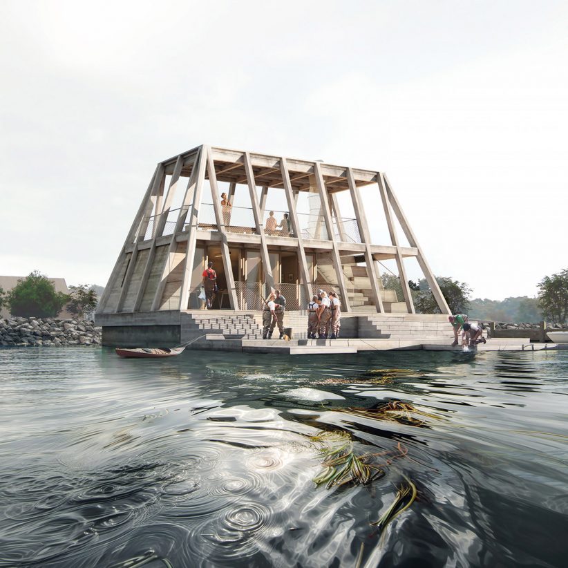 Powerhouse Company builds floating office in Rotterdam's Rijnhaven