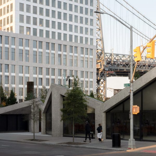 Explore the Stunning Angular Concrete Plaza at Domino Square in Brooklyn