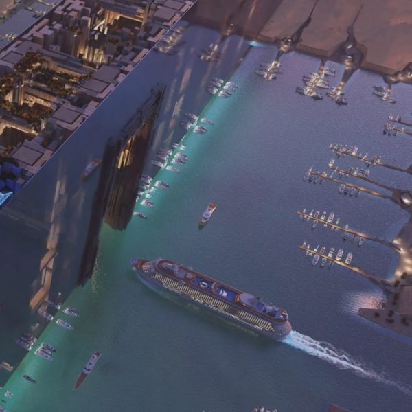 Aerial Photos Reveal Work Progressing On The Line Megacity At Neom