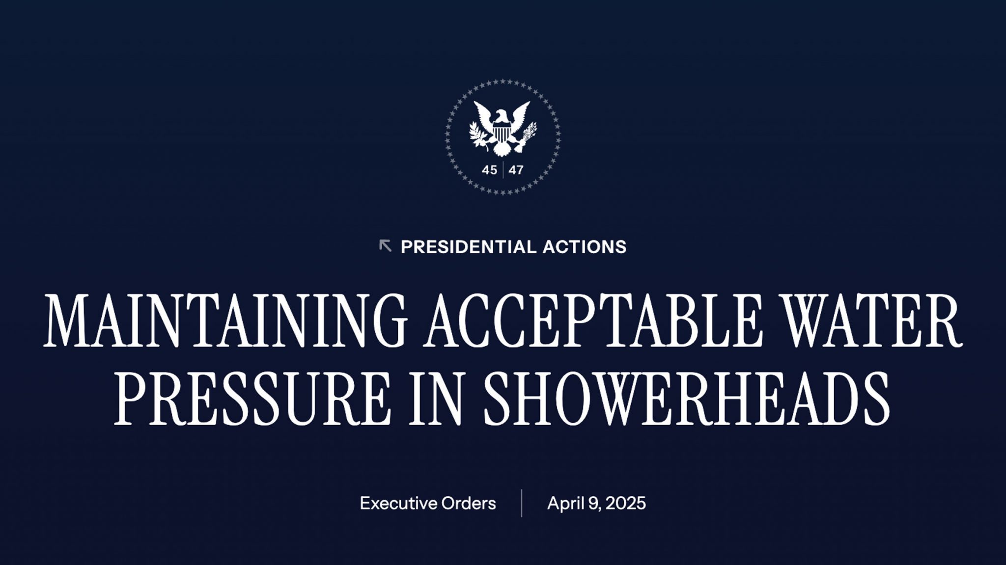 Donald Trump signs order to "make America's showers great again"