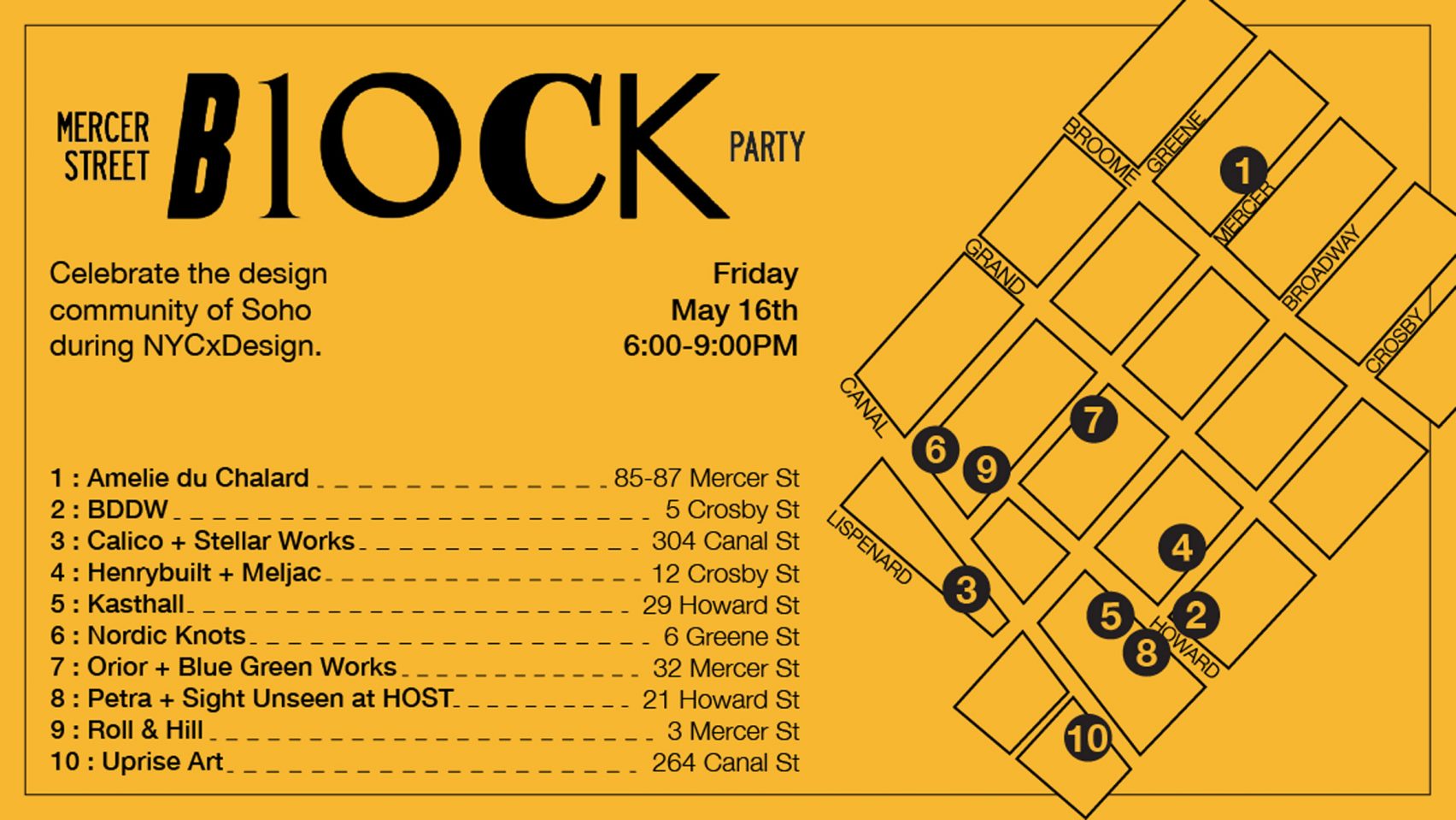 Mercer Street Block Party | Dezeen Events Guide