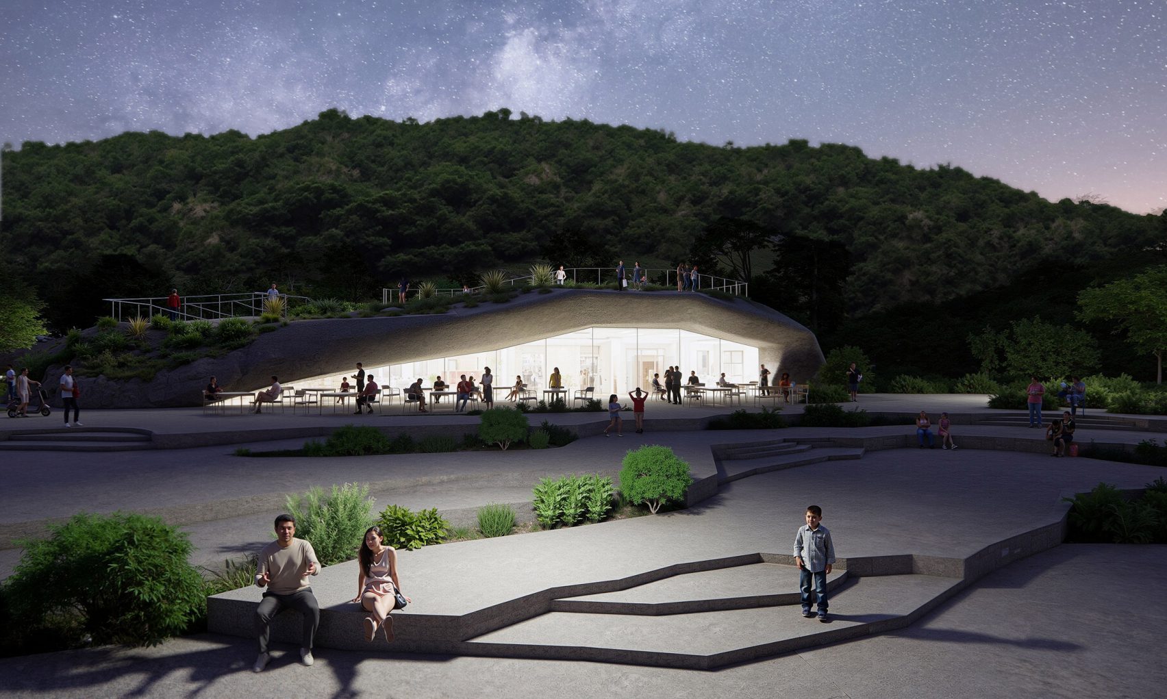 MVRDV revela el diseño de un centro de visitantes en forma de roca en ...