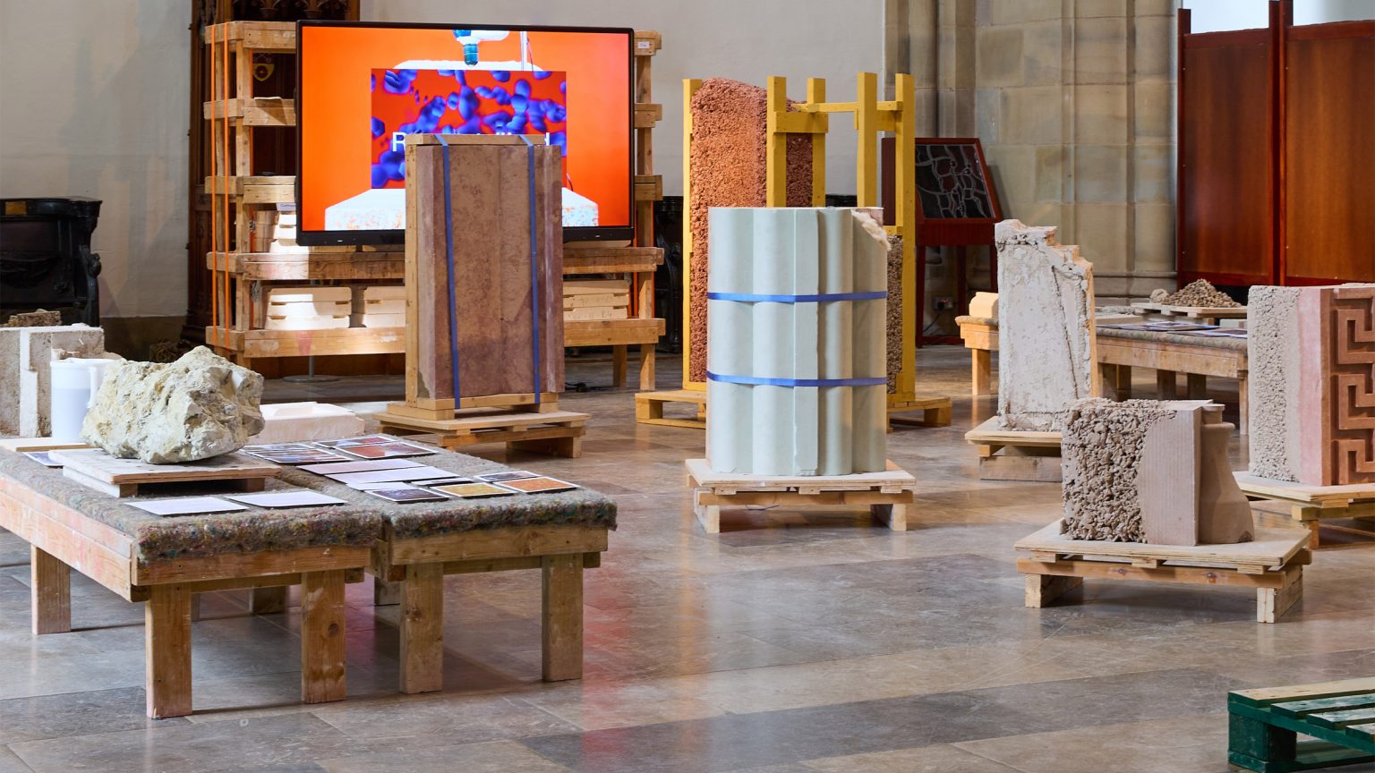 Poured Earth is a construction method modelled on concrete casting