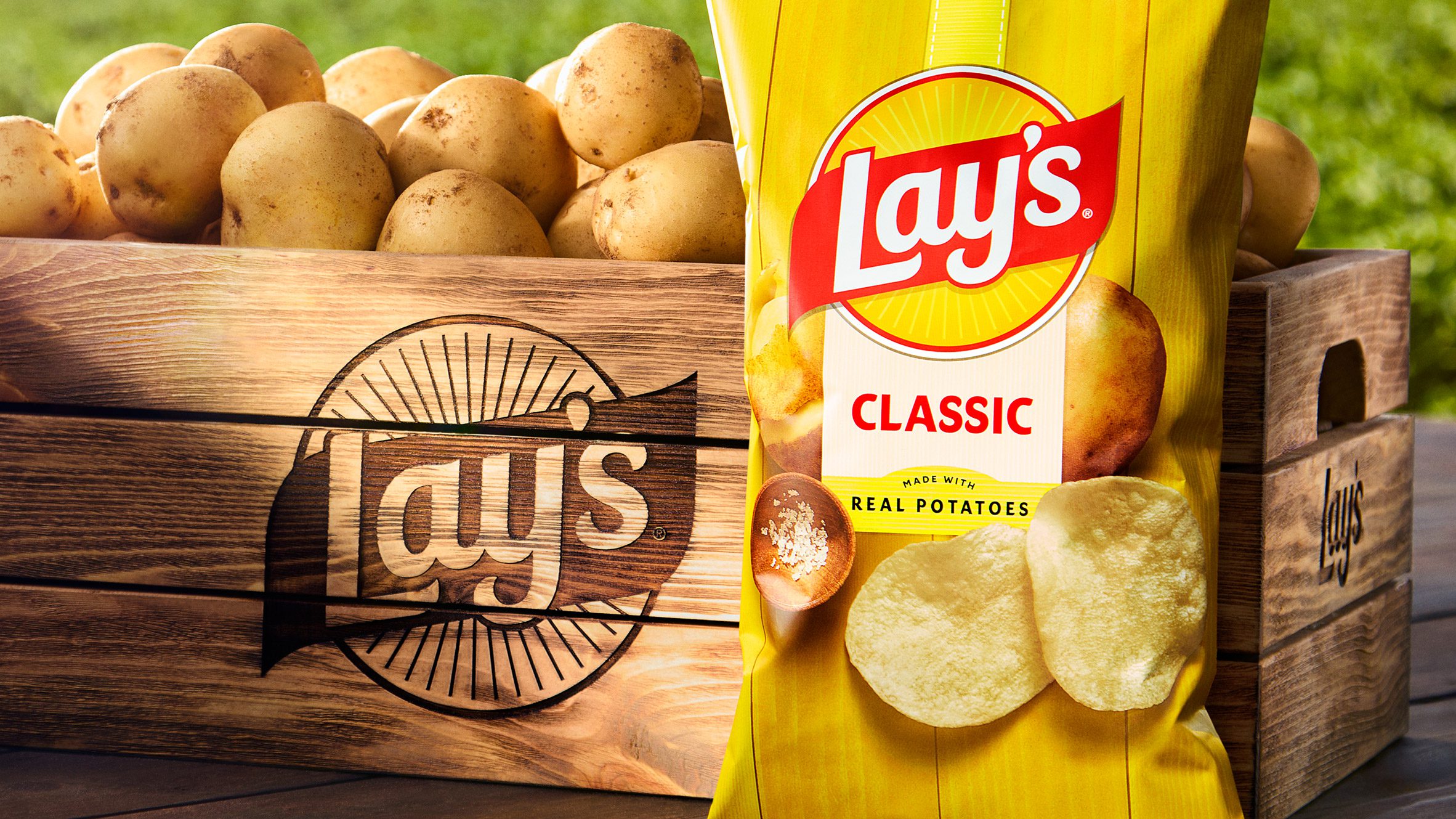 Lay's rebrand roots identity in "real, farm-grown potatoes"