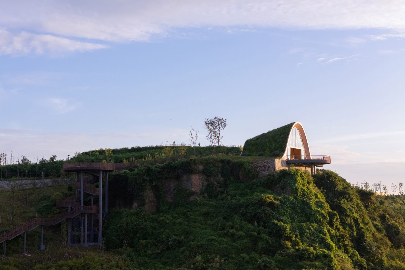 MVRDV crafts hill-shaped Pujiang Platform in Chengdu from timber
