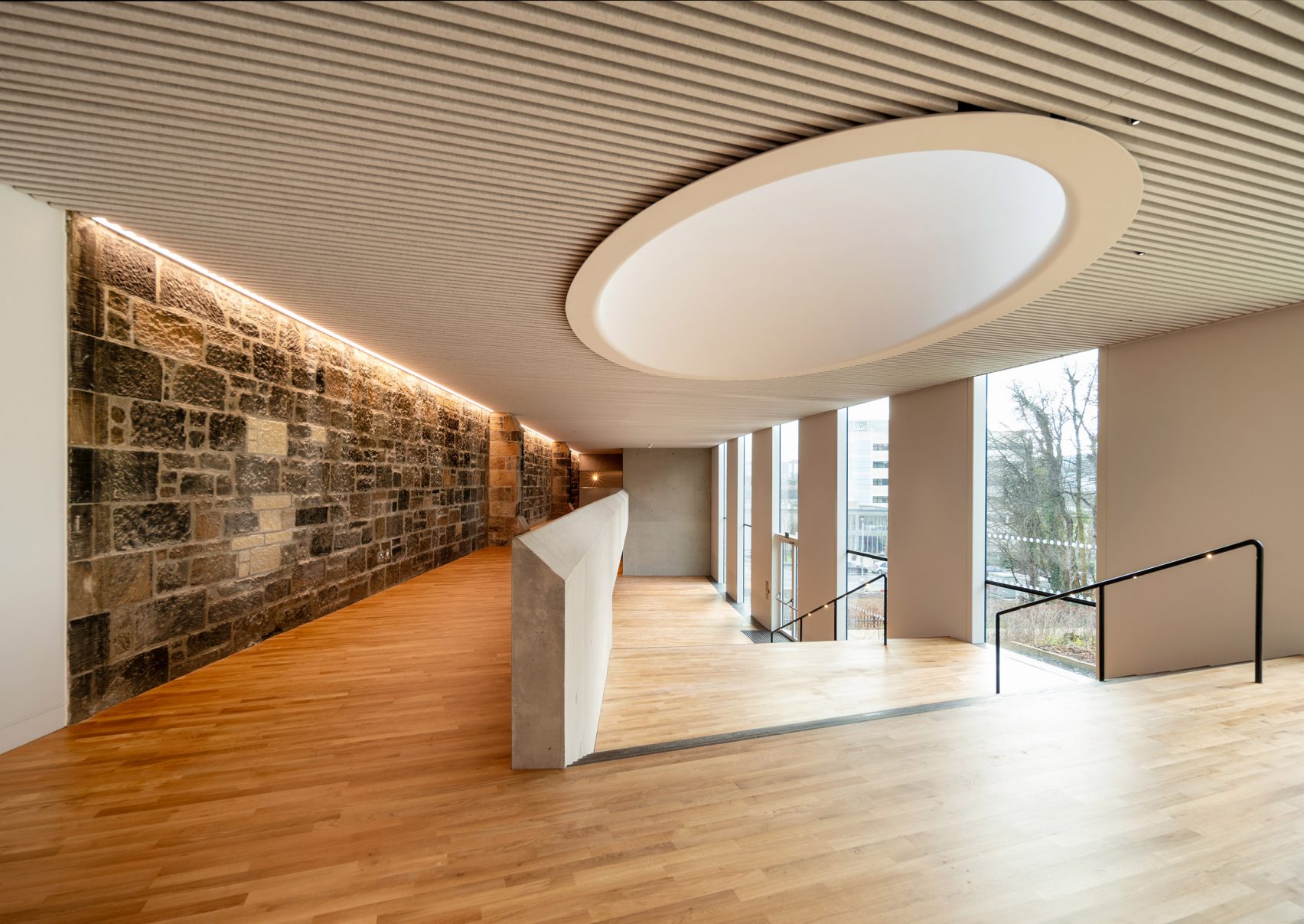 AL_A creates red glass entrance for Paisley Museum revamp