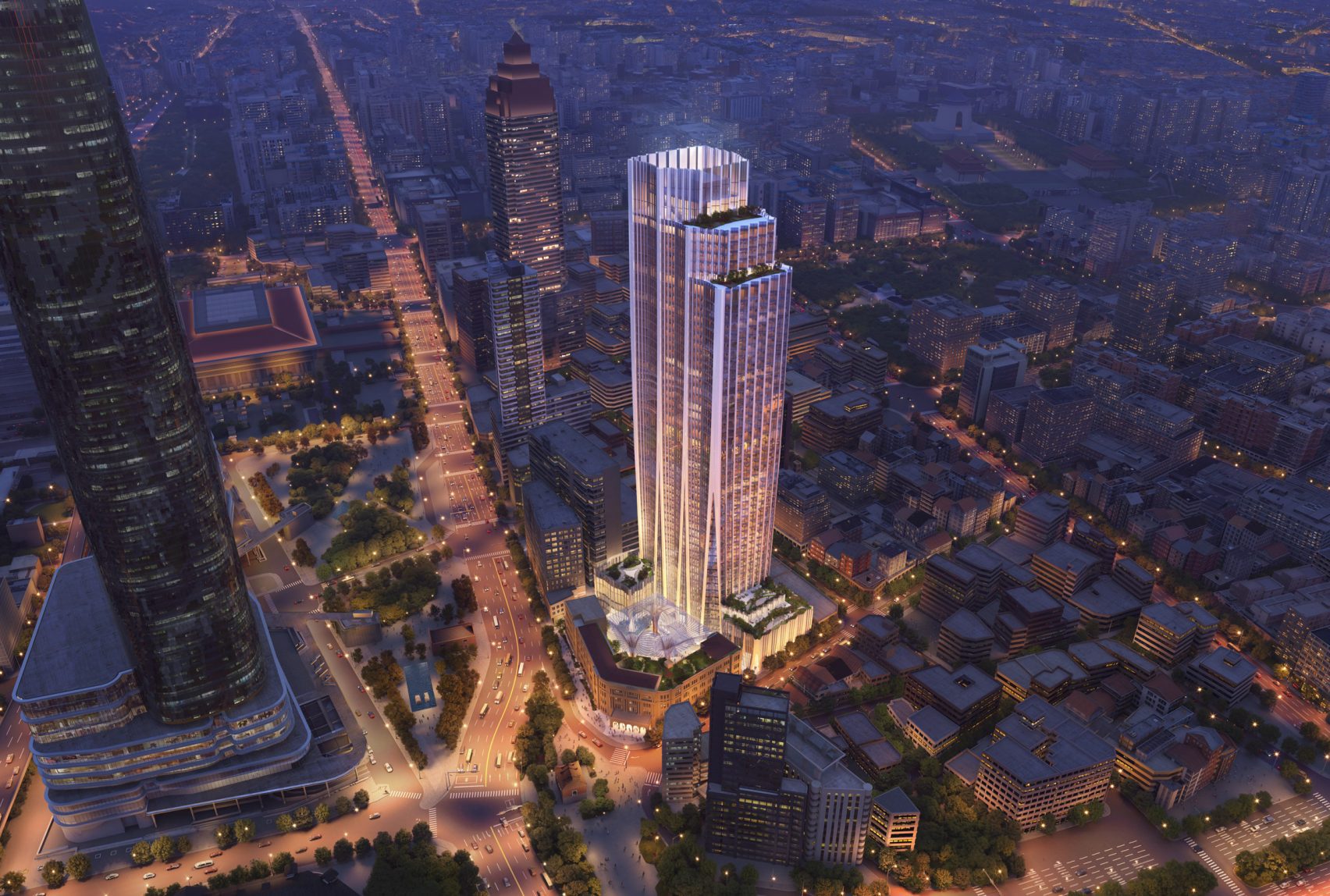 Zaha Hadid Architects draws on fluted orchid for Taipei skyscraper
