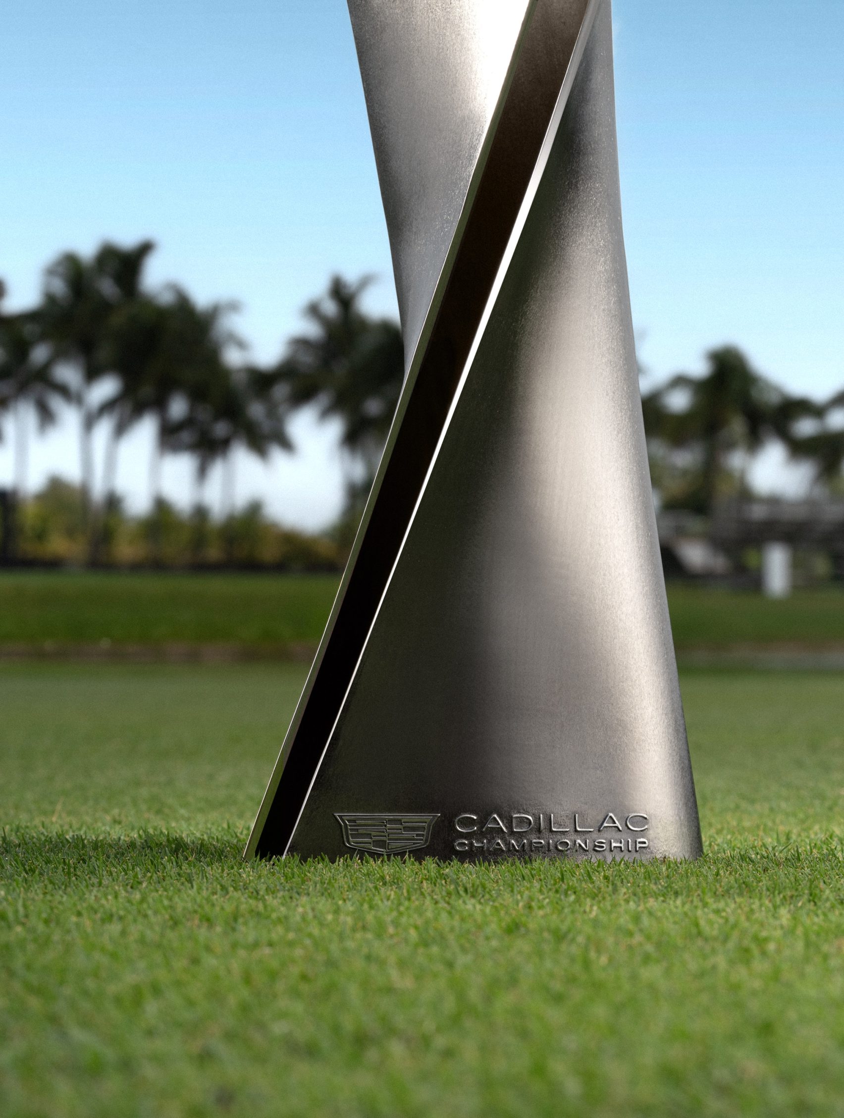 Cadillac Championship trophy evokes golf swing