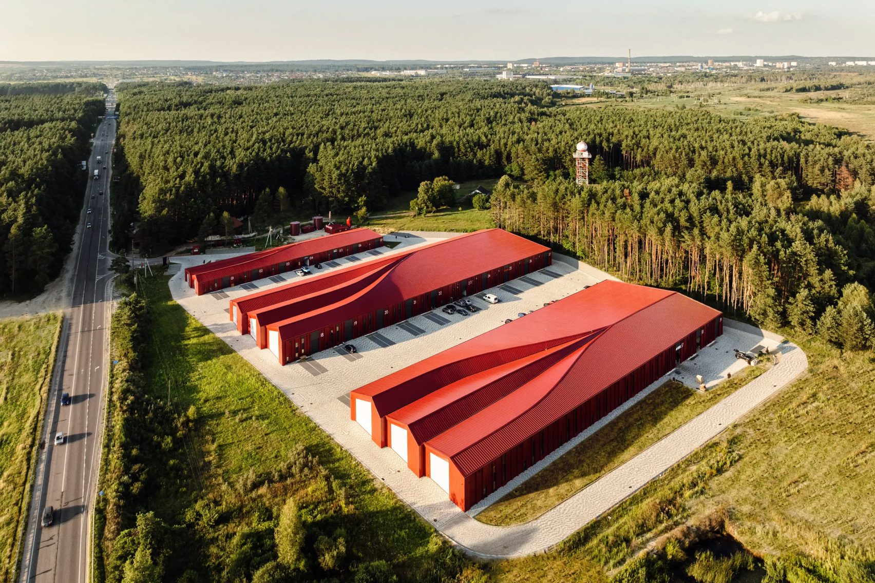 Sweeping red roofs top Prostir Business Hub in Ukraine