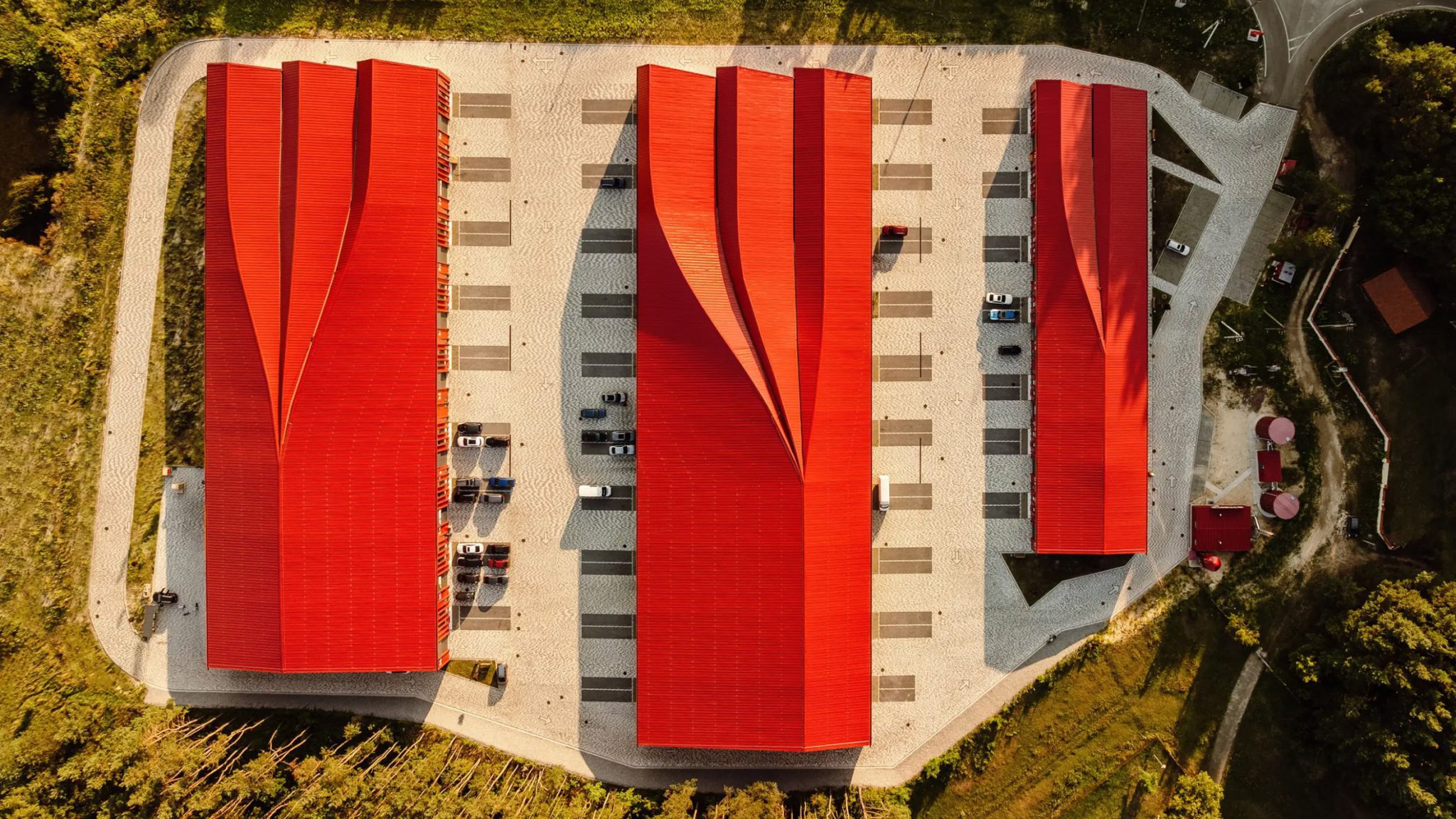 Sweeping red roofs top Prostir Business Hub in Ukraine