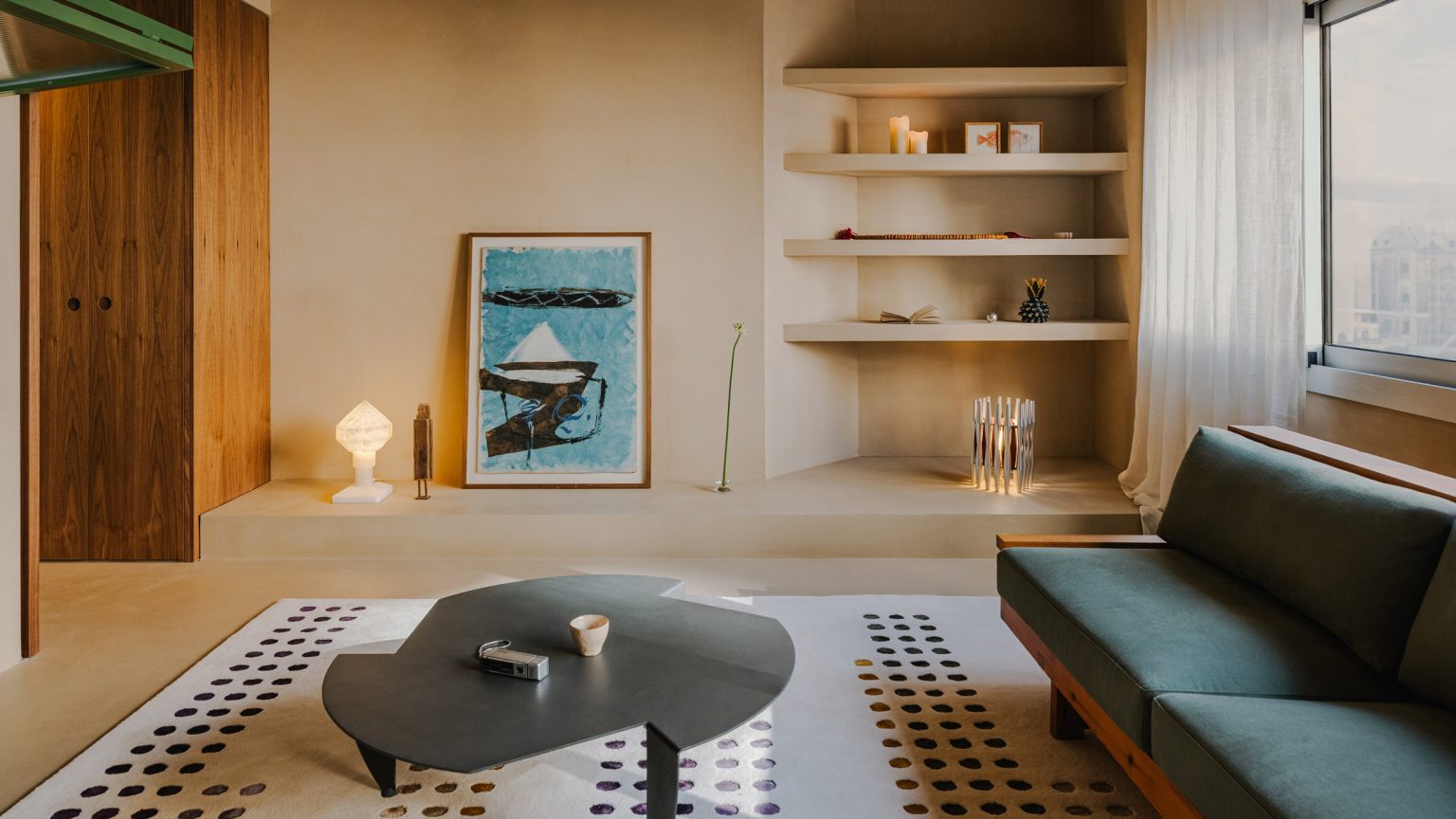 Bathtub takes centre stage in Barcelona apartment living room