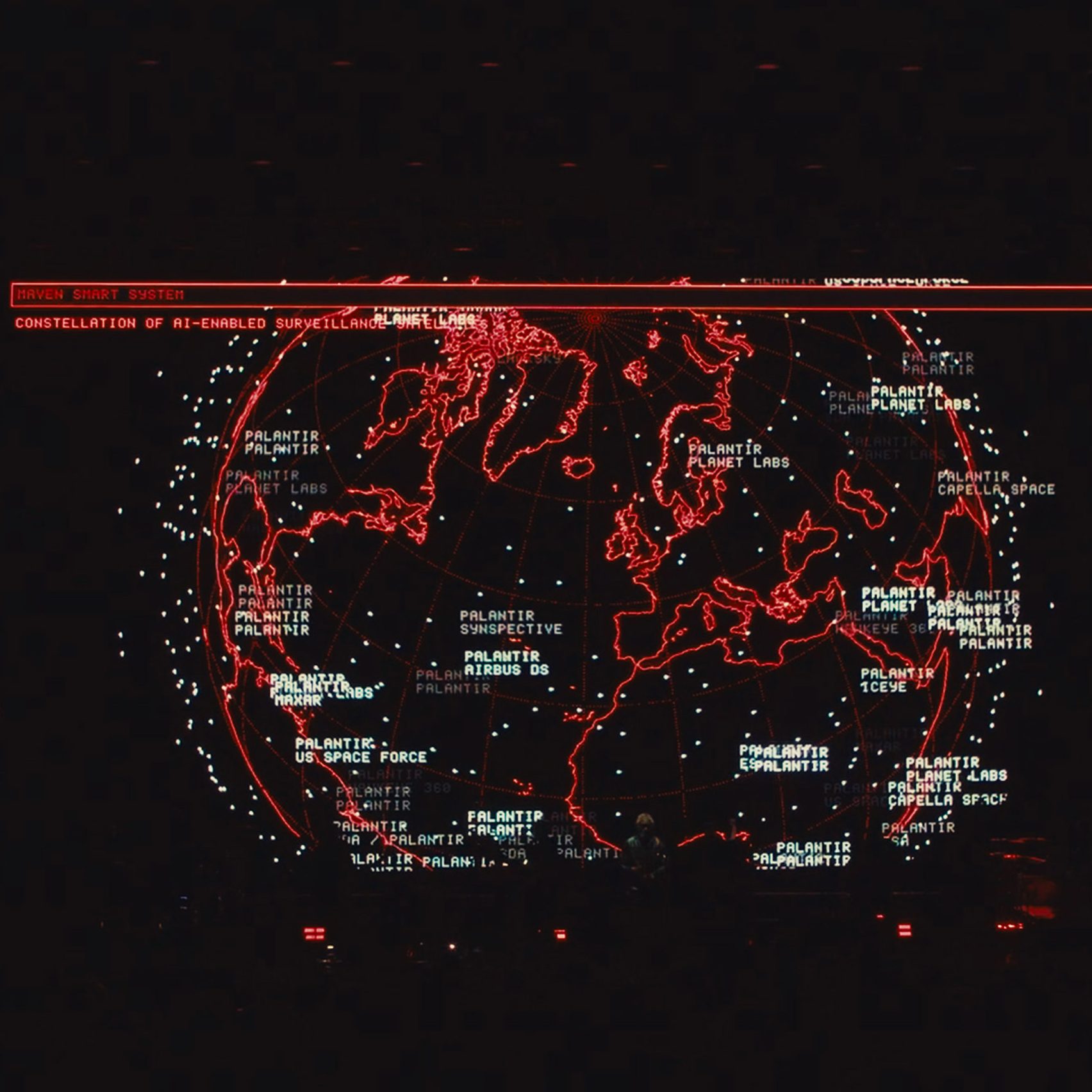 Massive Attack set visuals create "illusion of data being harvested"