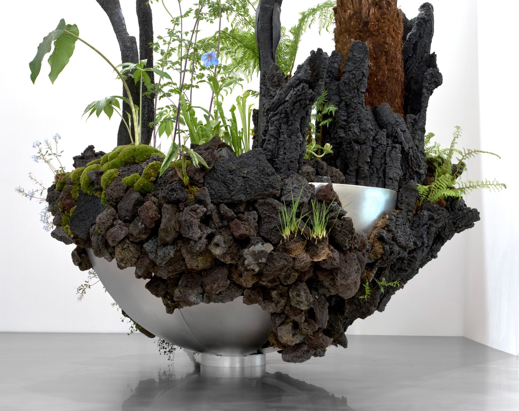 Of-A reimagines gardens as "geological and futuristic" objects