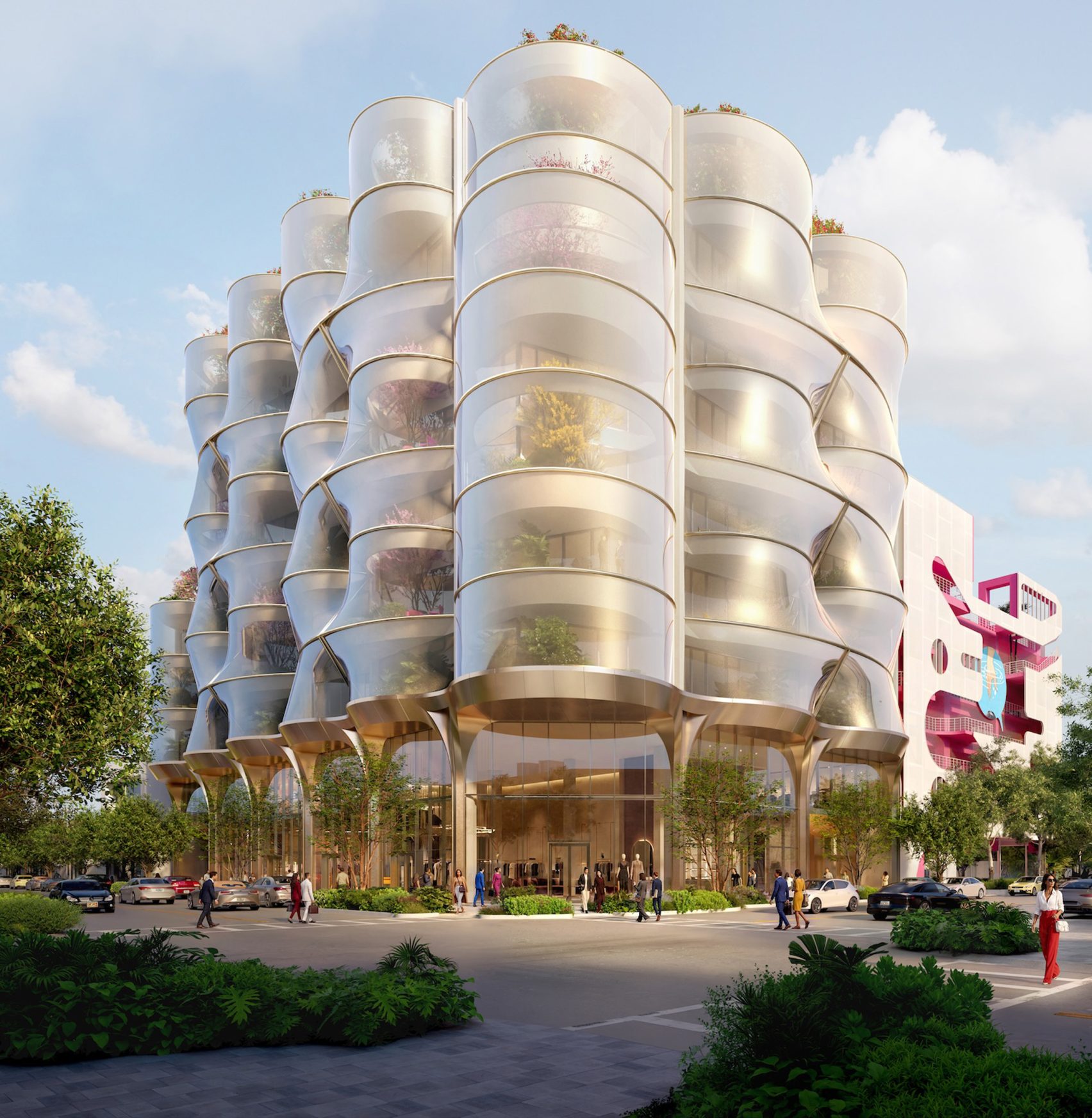 Snøhetta designs mesh-covered building for Miami Design District